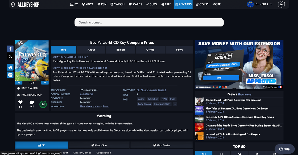 Allkeyshop Website Update 06 Feb 2024 - AllKeyShop.com