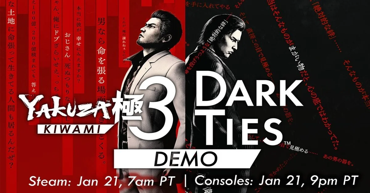 Yakuza Kiwami 3 & Dark Ties Demo Launches on January 21st for PC and ...